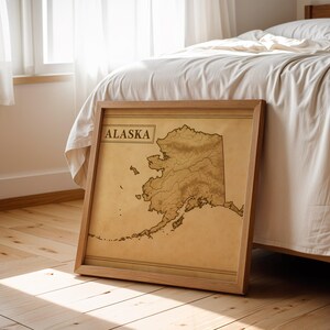 Vintage Alaska Map Print | Antique Alaska Poster, Old World Style Map ...