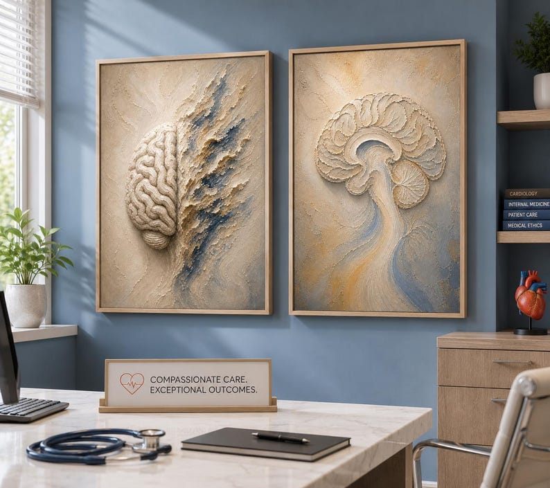 Anatomical Brain Silhouette Fine Art Print | Neuroscience Wall Decor ...