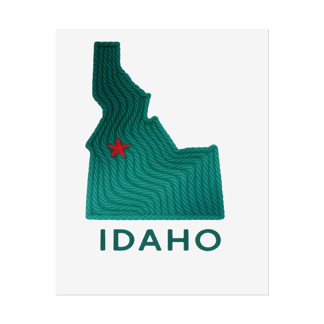 Idaho Rope Map Rolled Poster | State Outline Wall Art - Etsy