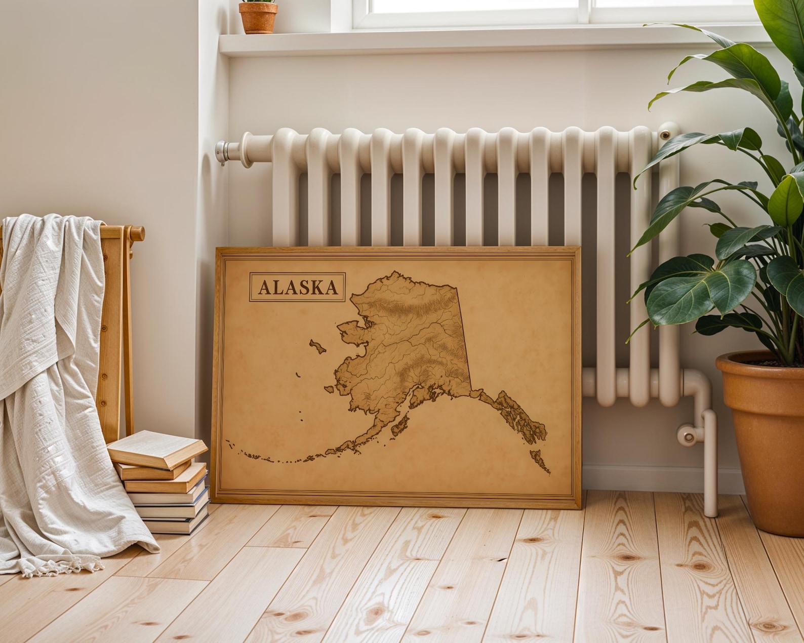 Vintage Alaska Map Print | Antique Alaska Poster, Old World Style Map ...