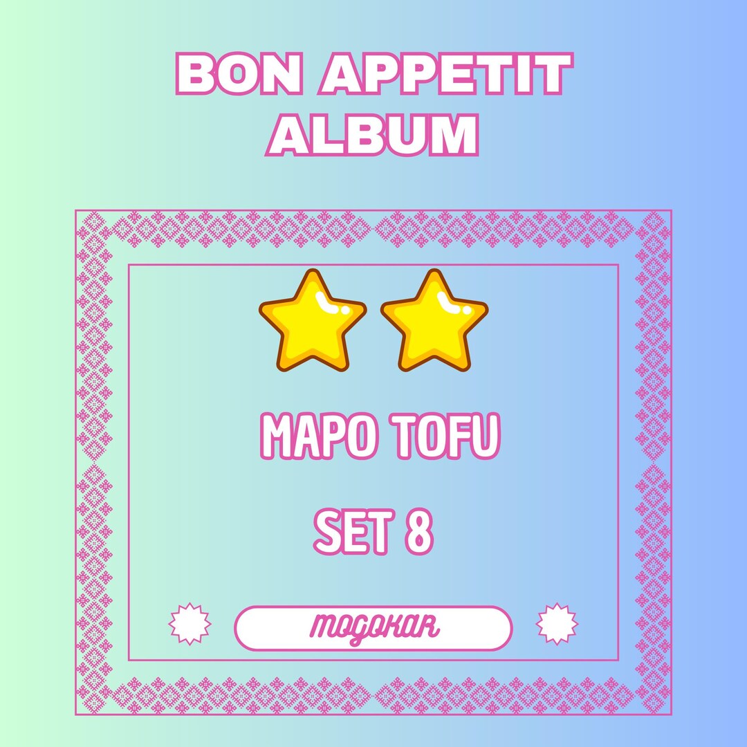 Mapo Tofu 2 Star Sticker Set 8 Bon Appetit Album Monopol_y_go - Etsy
