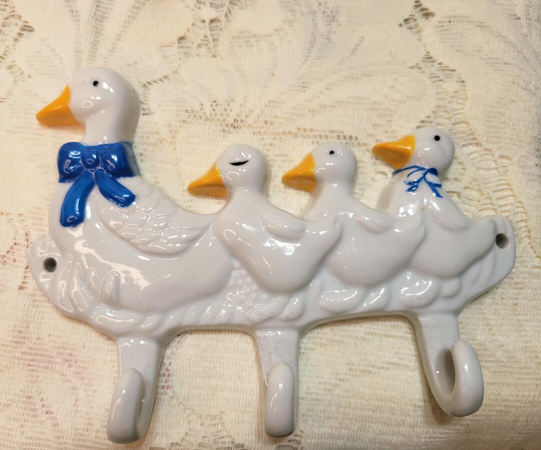 Fine Porcelain 3-hook Duck Hanger, Vintage - Etsy