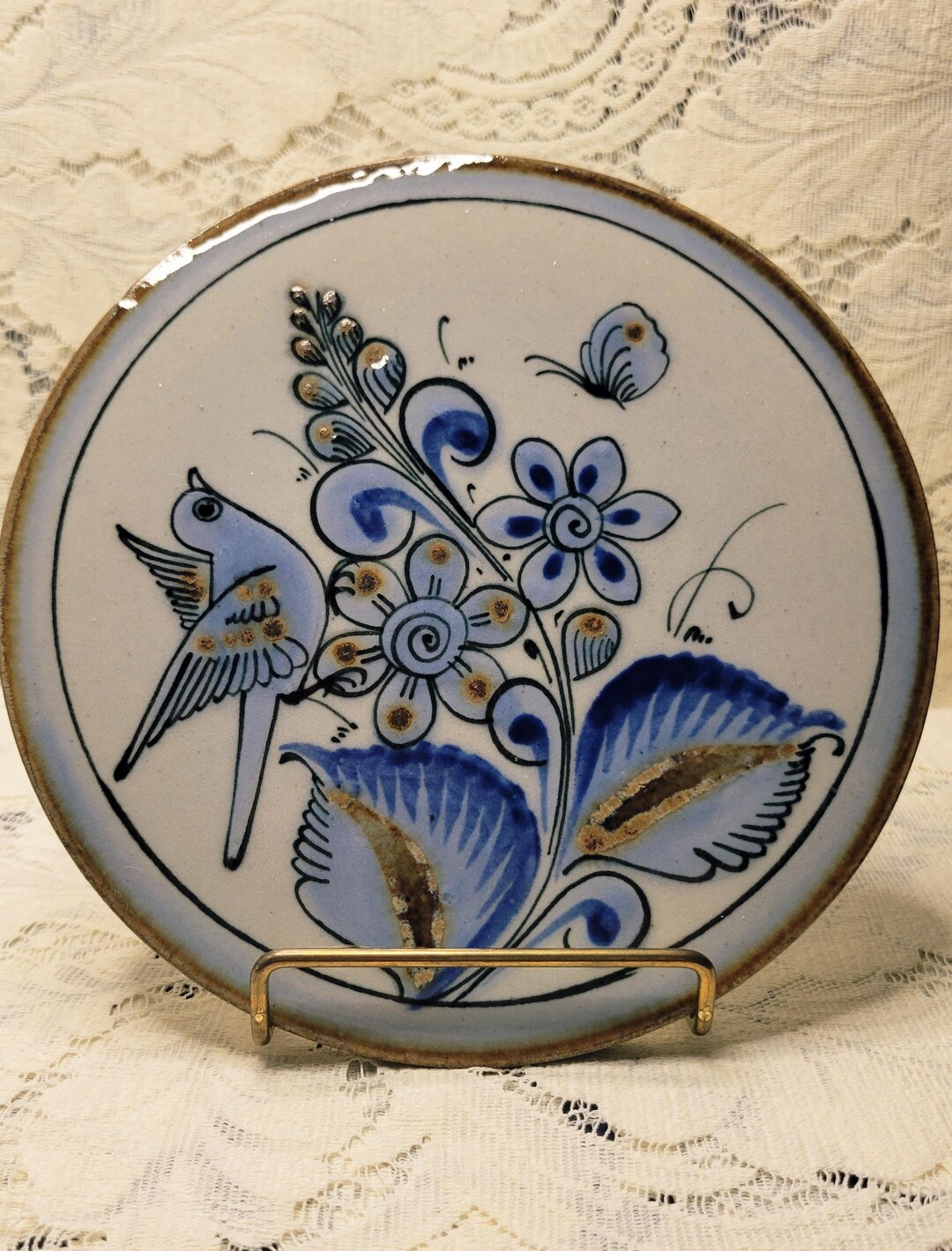Vintage Ken Edwards El Palomar Pottery Trivet, Hand-painted Mexican ...