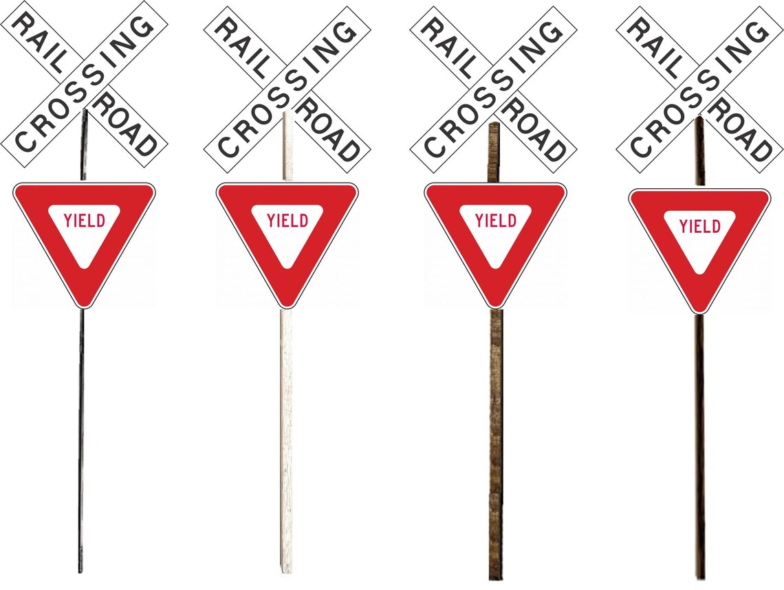 HO Scale - Modern Crossbucks With Modern Yield Sign - 2 Pack - Etsy