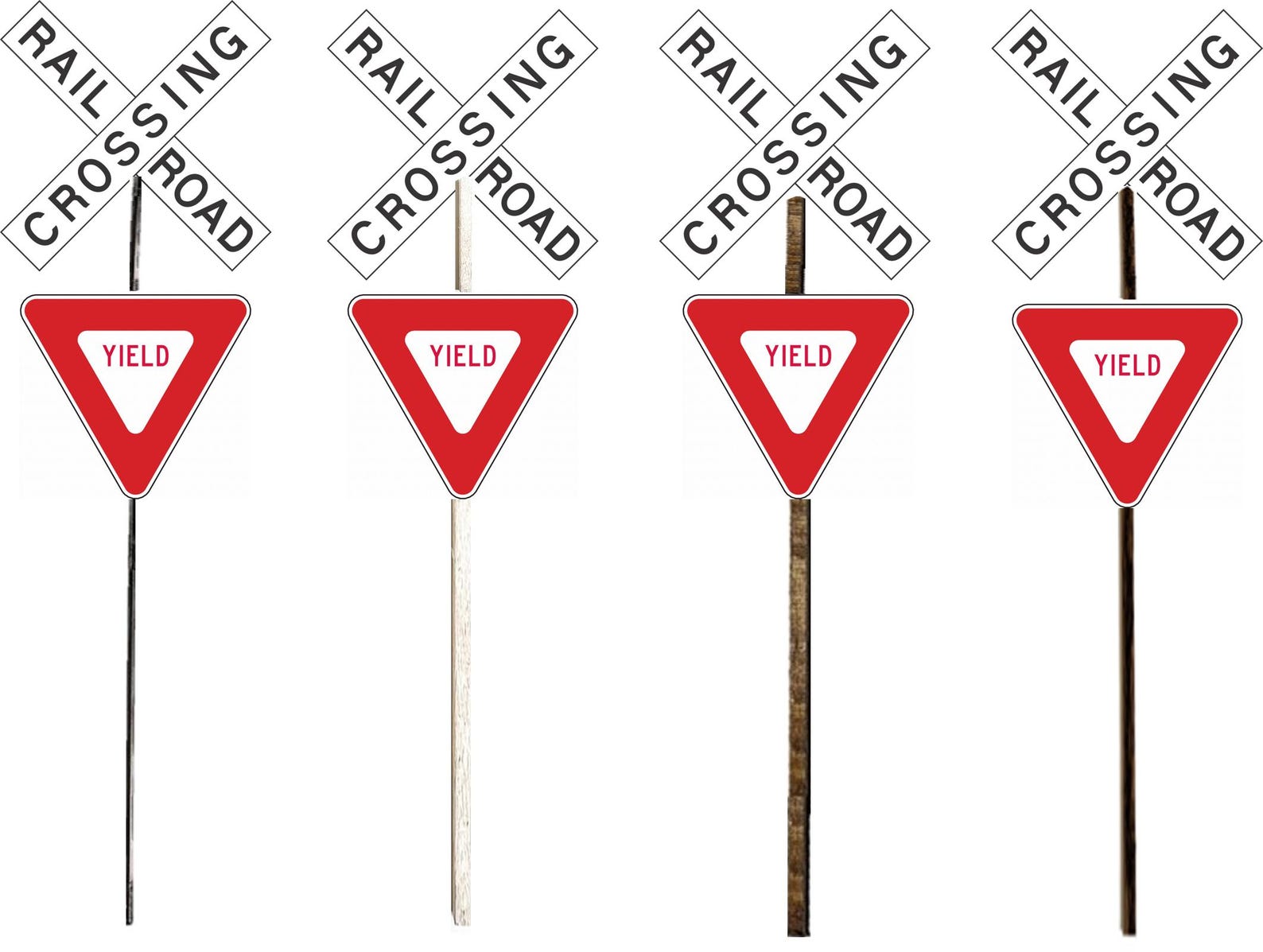 HO Scale - Modern Crossbucks With Modern Yield Sign - 2 Pack - Etsy