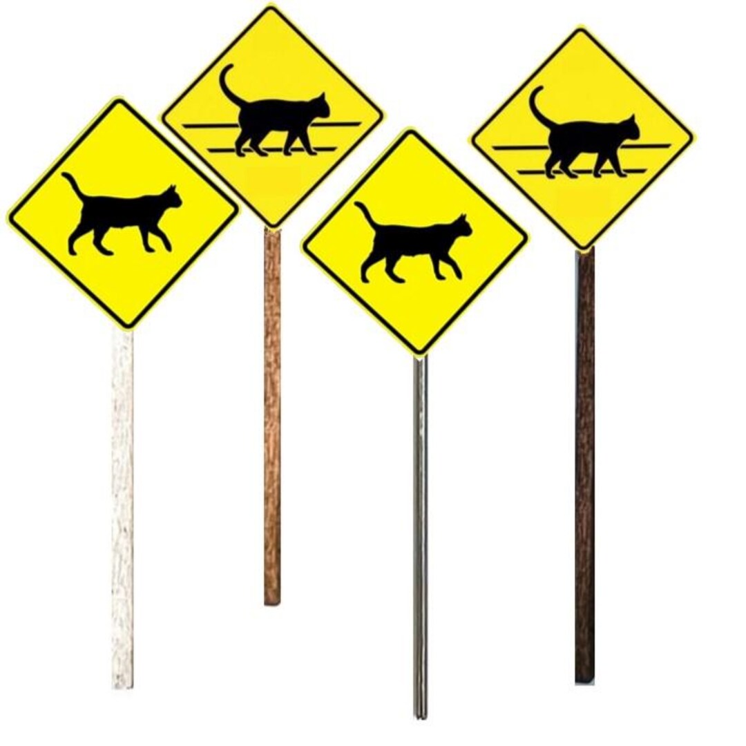 HO Scale - Cat Crossing Sign Pack – 4 Signs With Metal Poles - Etsy