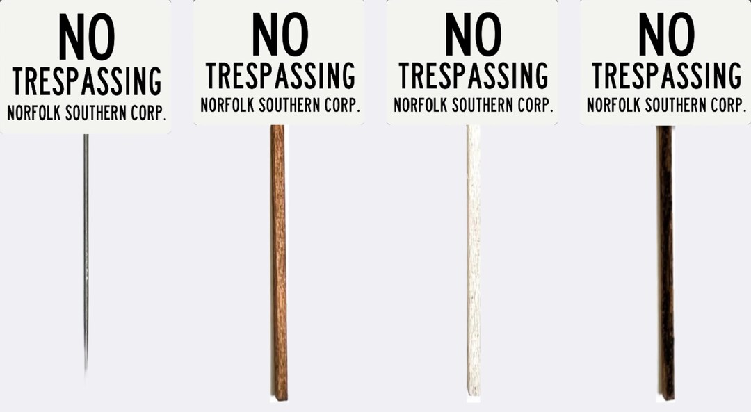 HO Scale - Norfolk Southern No Trespassing Sign - 4 Pack - Choice of ...