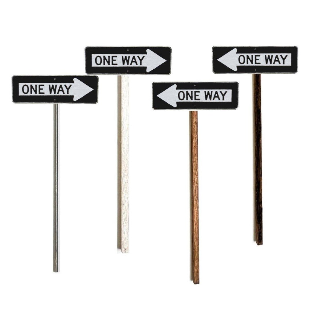 N Scale - Old Style One Way Signs - 4 Pack - Etsy