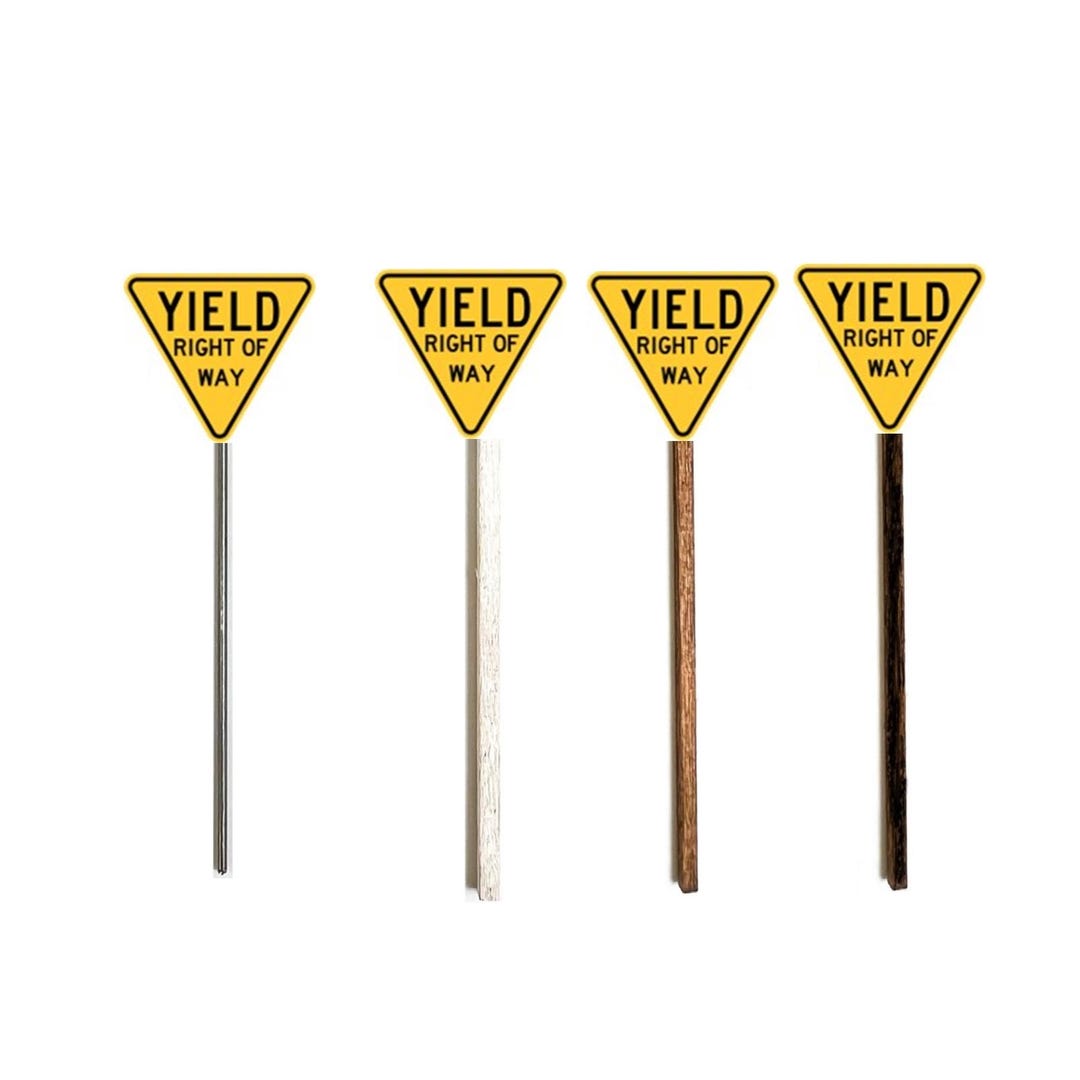 N Scale - Old Style Yield Right of Way Sign, Yellow- 4 Pack - Etsy