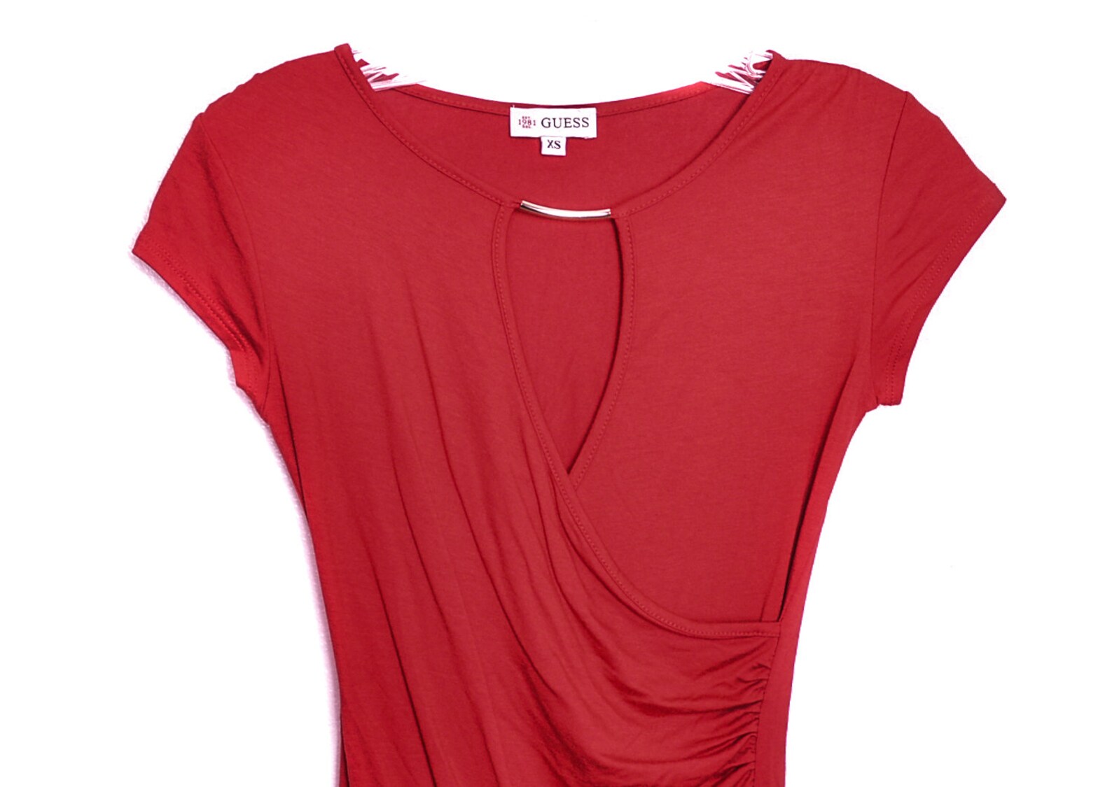 00's Red Top Y2K Vintage Keyhole collar blusa GUESS Y2K - Etsy España