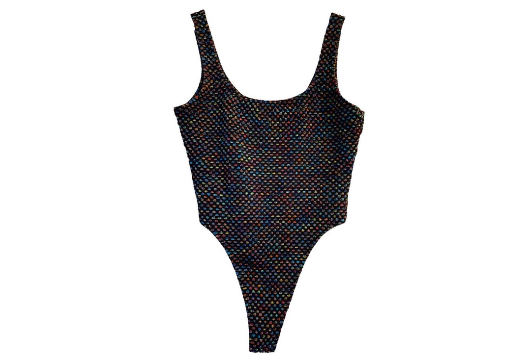 80's Black Thong Bathing Suit One Piece High Leg Vintage 1980's Retro ...