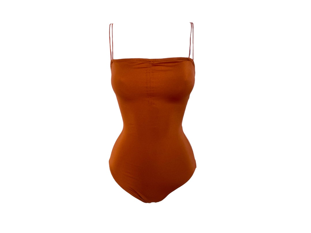 70's Bathing Suit Vintage Swimsuit 1970s One Piece Rust Brown Swimsuit ...