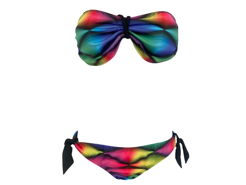 Y2K Bikini Two Piece Swimsuit 90s Bathing Suit Optical Illusion Bandeau ...