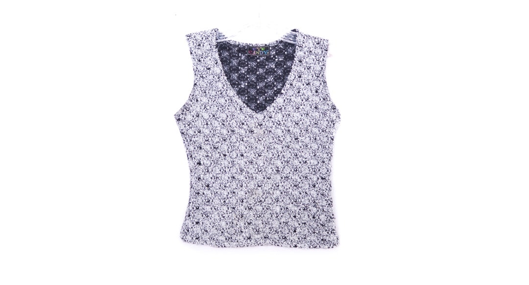 Textured 90's Tank Top 1990's V Neck Top Stretchy Top Vintage Lace 90's ...