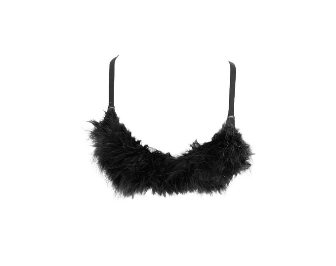 90's Feather Bra Top 90s Fluffy Feather Bra Festival Bohemian Bra Top ...
