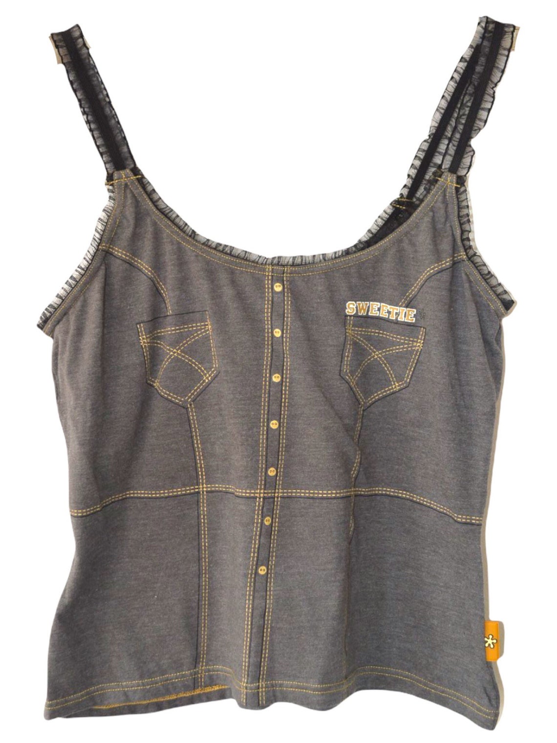 Y2K Tank Top Grey Top 90s Y2K Faux Denim Tank Top Boho Grunge - Etsy