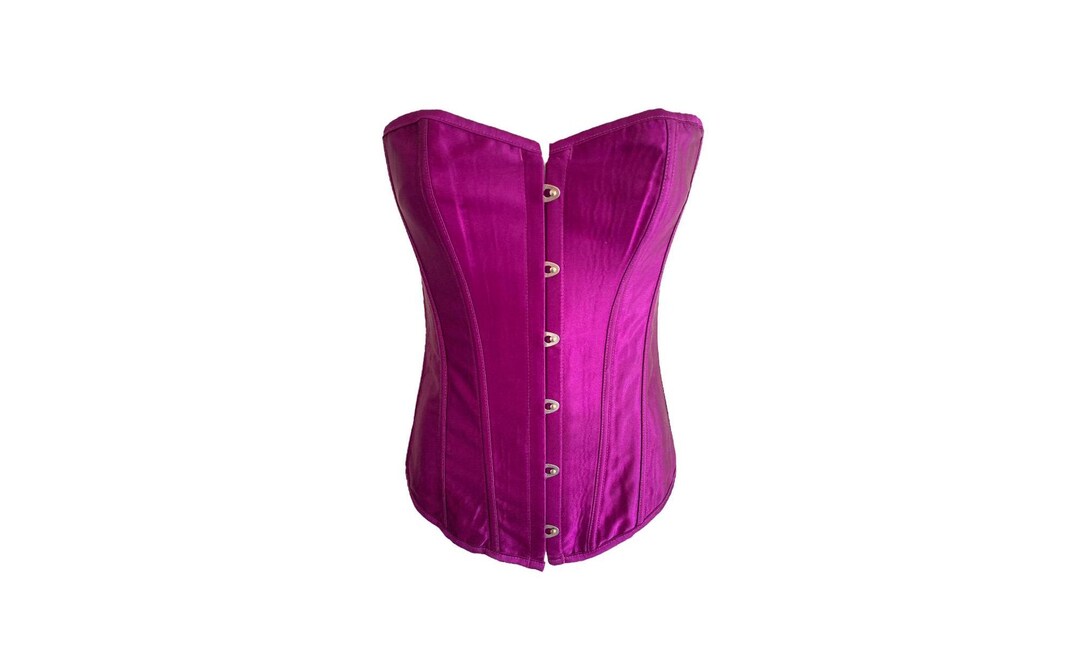 Purple Strapless Bustier Top Y2K 90's Corset Satin Cinched Vintage 90's ...