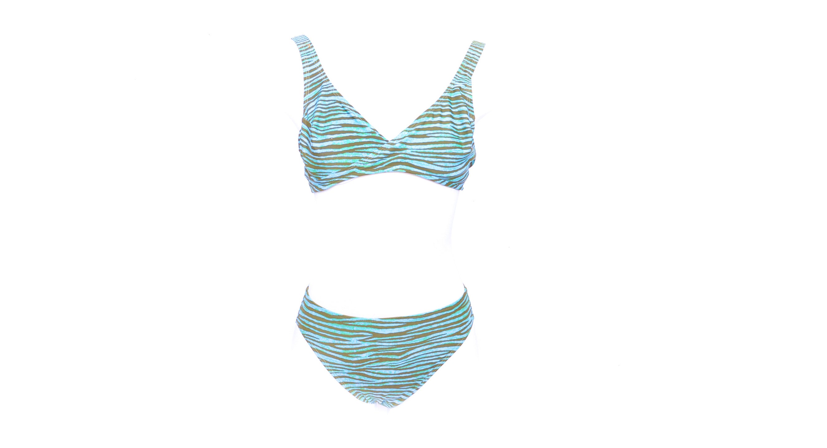 Y2K Blue Green Bikini Two Piece Swimsuit 90s Bathing Suit | Etsy