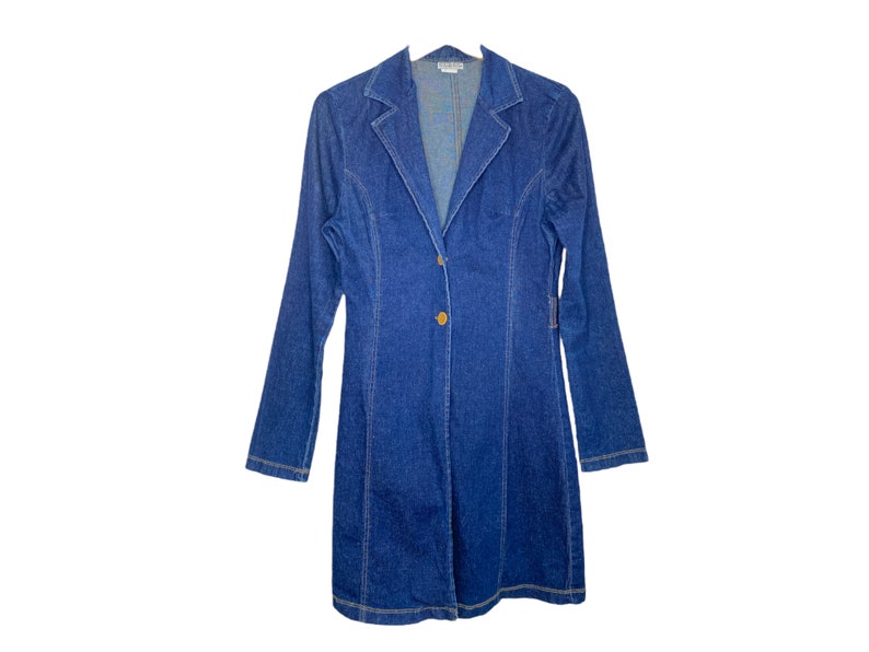 Y2K Denim Jacket Jean Jacket Long Y2K Blue Denim Shirt Coat - Etsy