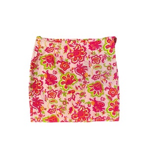 90's Floral Wrap Mini Skirt Pink Mini Wrap Skirt 90s Grunge Boho Flower ...