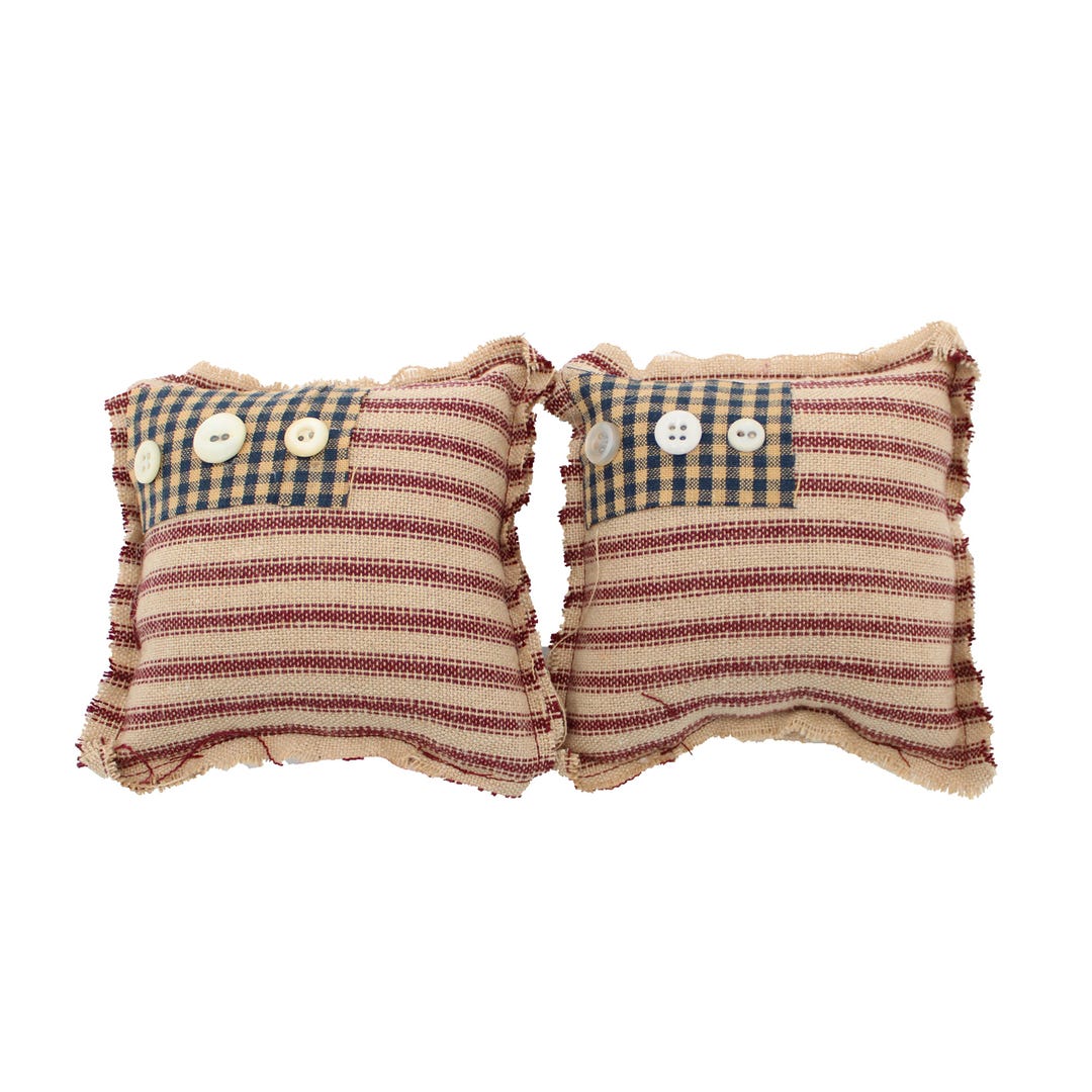 American Flag Mini Decorative Pillows With Buttons, Set of 2, Shelf ...