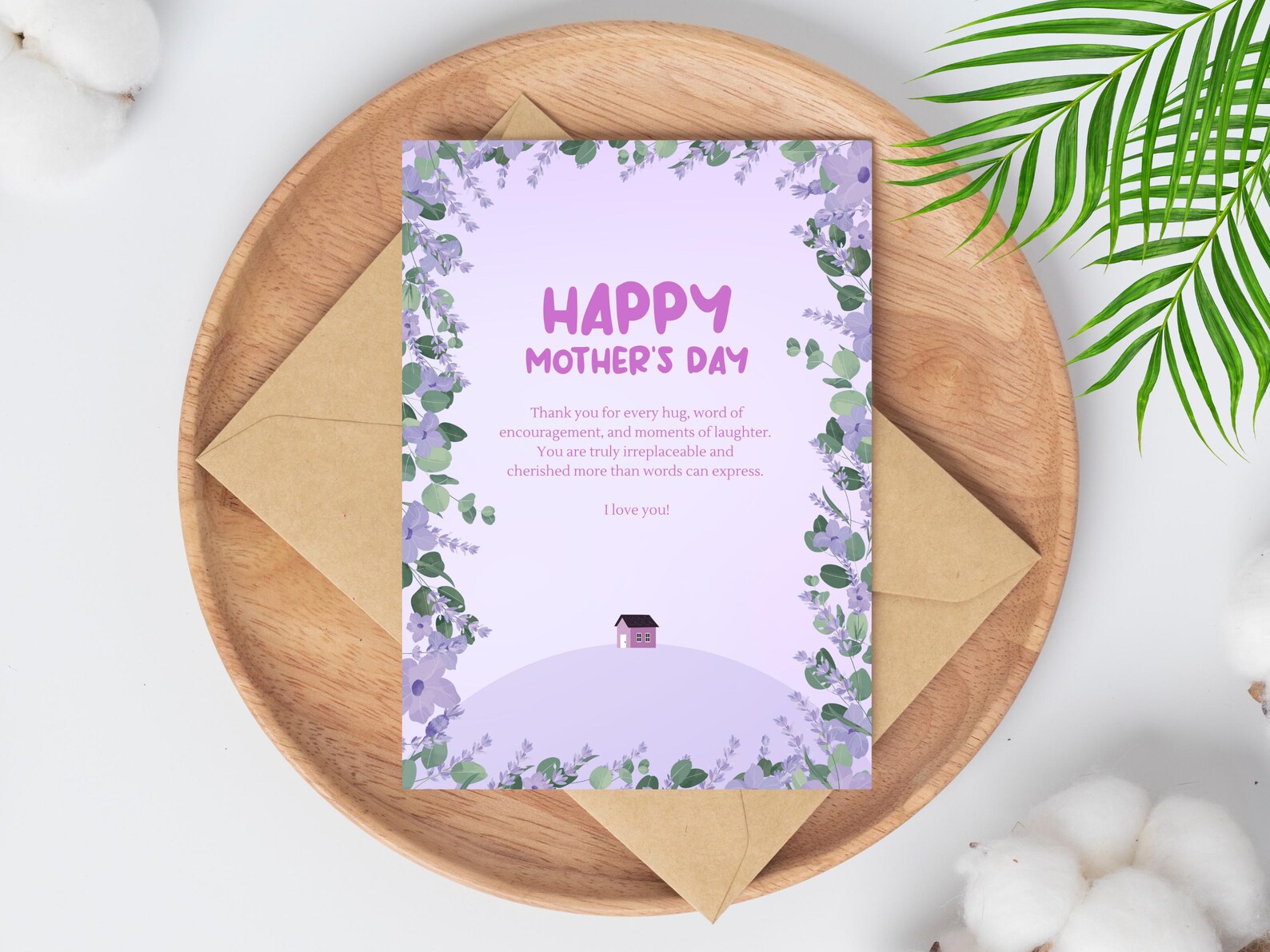 Printable Mother’s Day Card | Cute Purple Floral Design | Digital ...