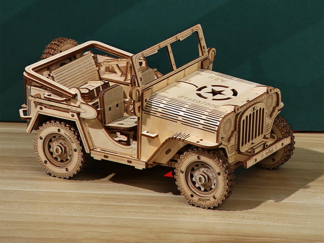 Wooden Jeep Model Kit: 3D Puzzle, DIY Military Vehicle - Etsy