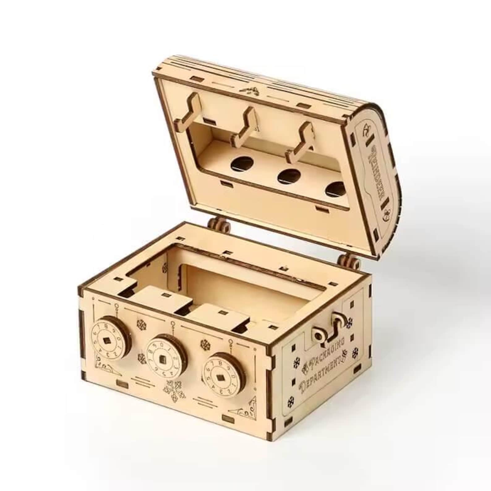 Secret Code Lock Storage Box Gift, DIY Wooden Password Puzzle Box,3d ...