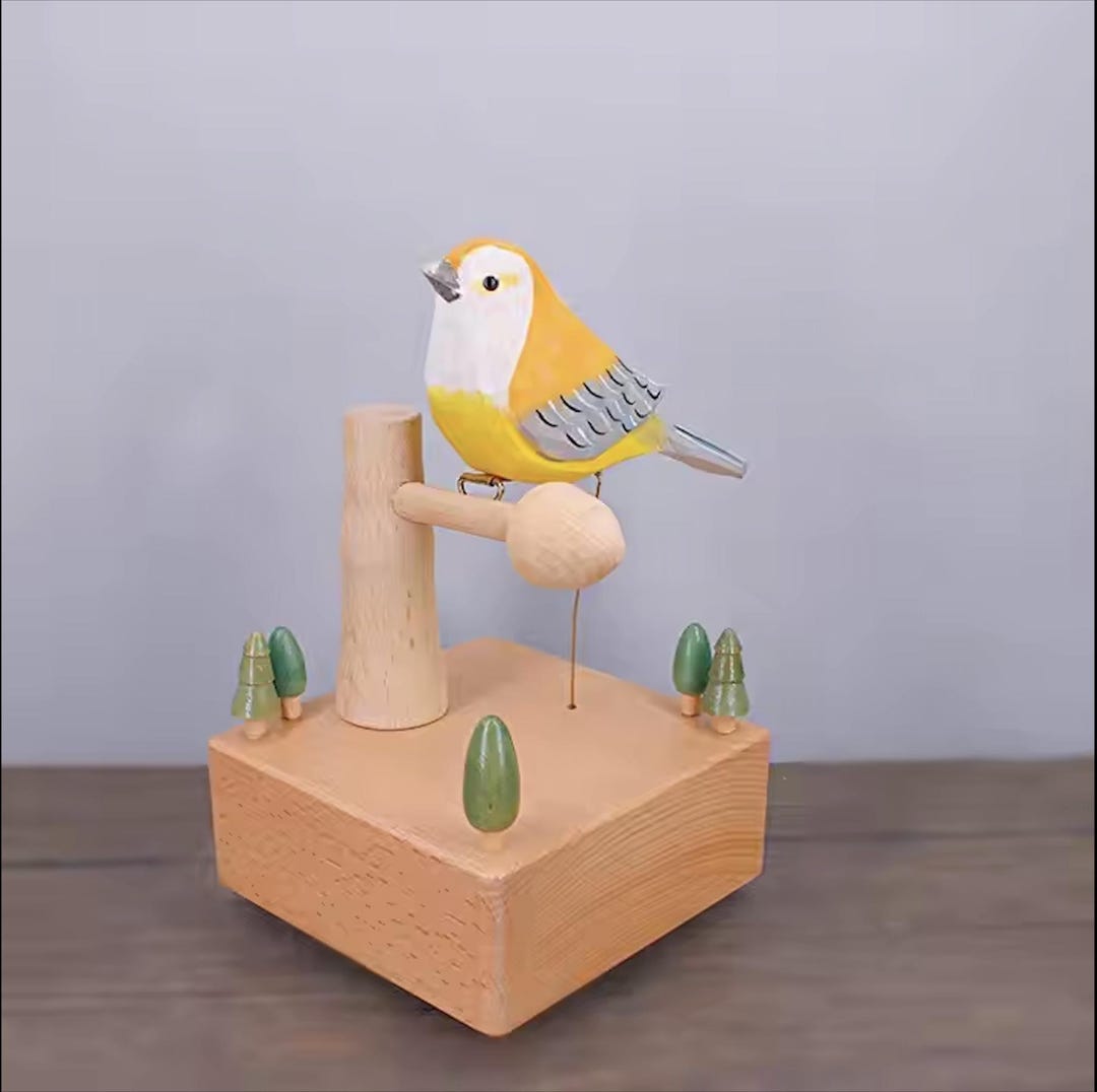 Handmade Wooden Automaton Bird Mechanical , Ornament, Wood Art, Statue ...