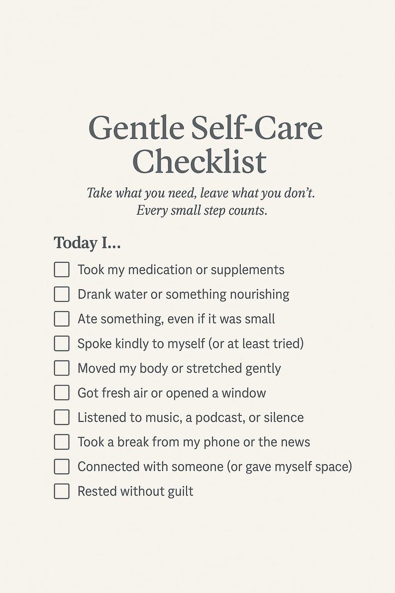 Gentle Self-care Checklist | Mental Health Daily Tracker | Printable ...