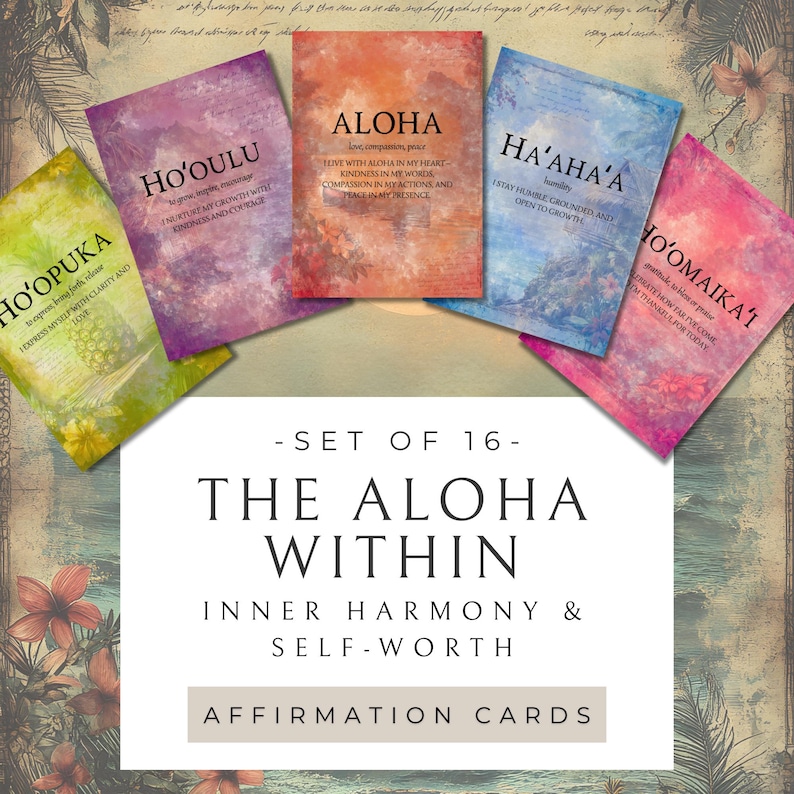 Hawaiian Aloha Within Affirmation Cards | Printable Affirmation Digital ...