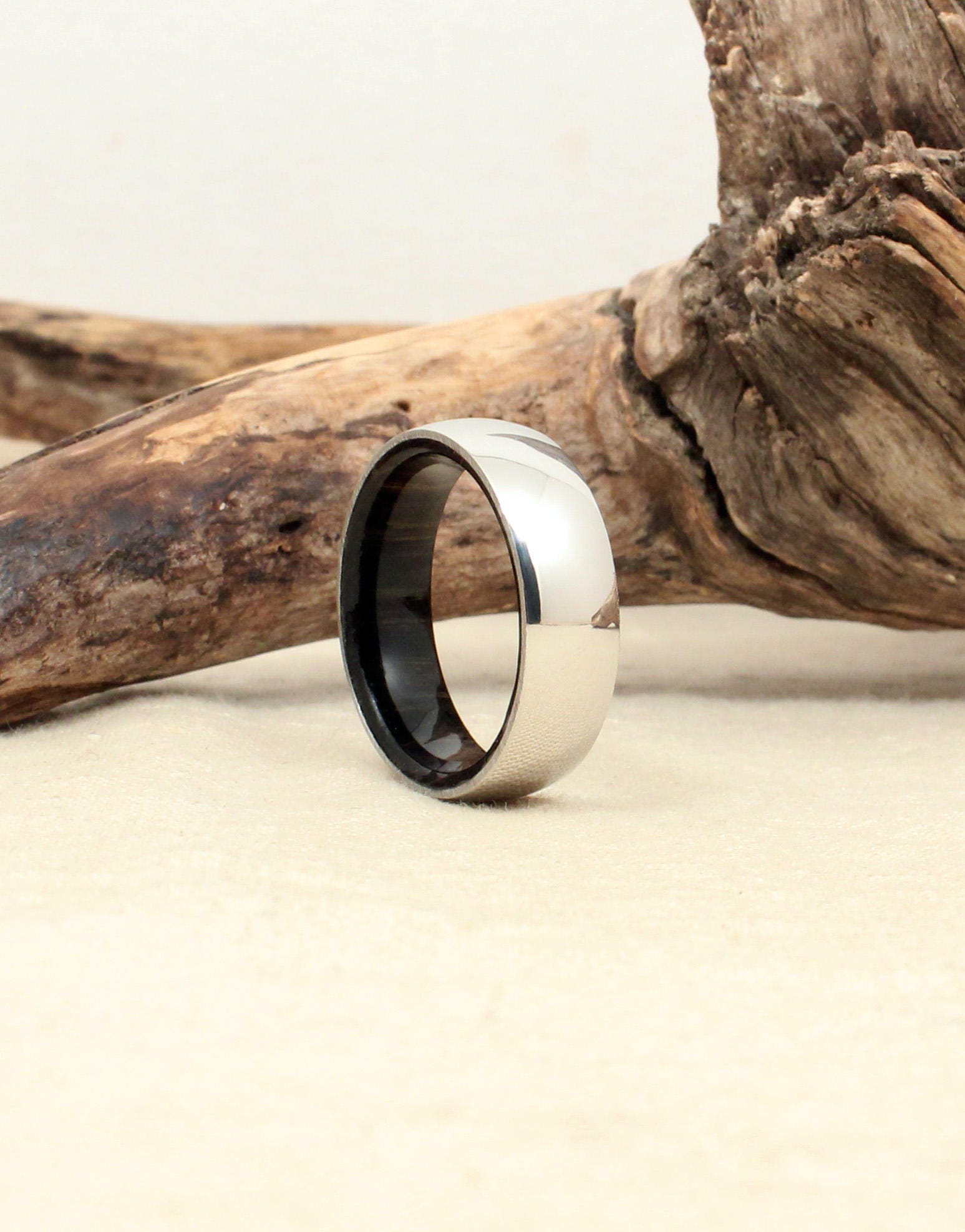 Wooden Ring Lined With Ancient Russian Bog Oak and Cobalt - Etsy