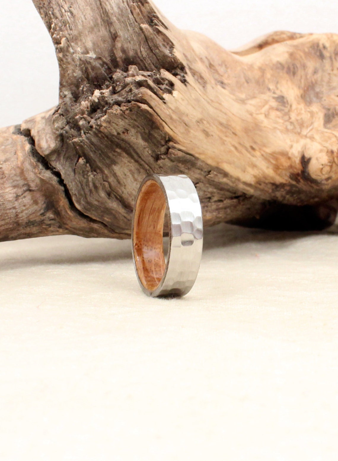 Wood Ring Lined With Bourbon Barrel White Oak Wooden Ring | Etsy