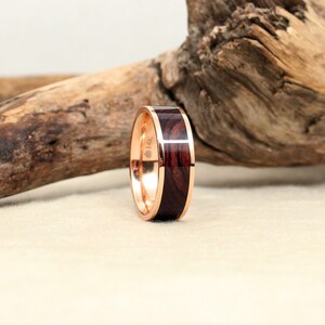 Rose Gold Kingwood Rosewood and Wood Ring - Etsy