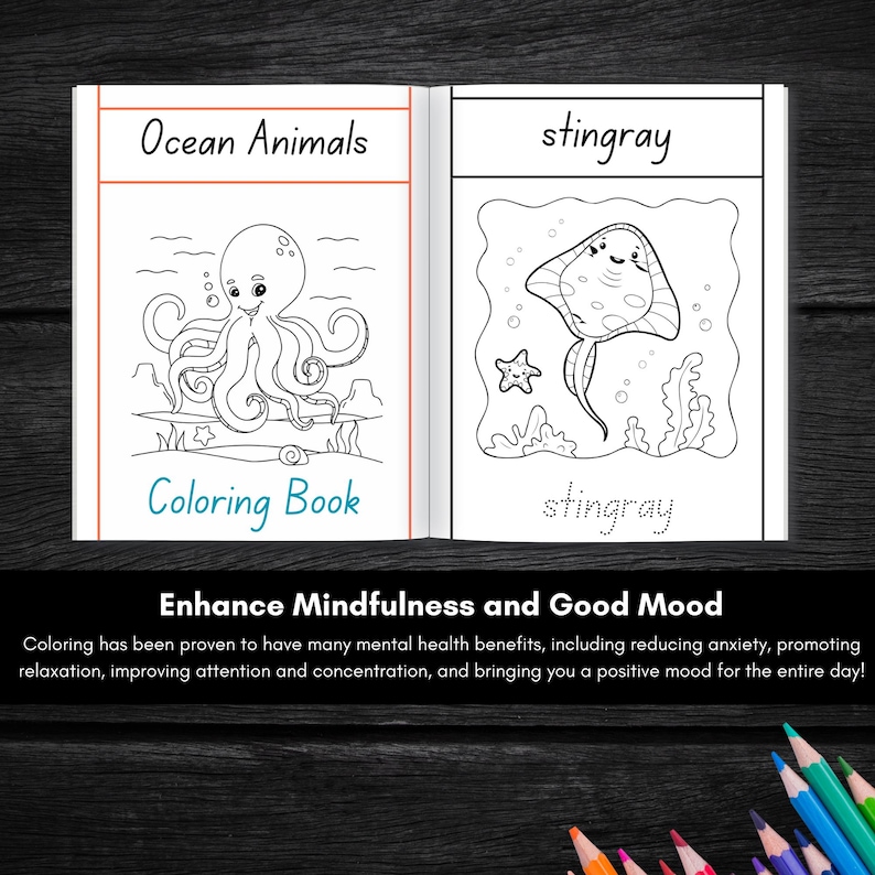 Ocean Animal Coloring Book Printable, Kids Sea Life Activity Pages, Fun ...