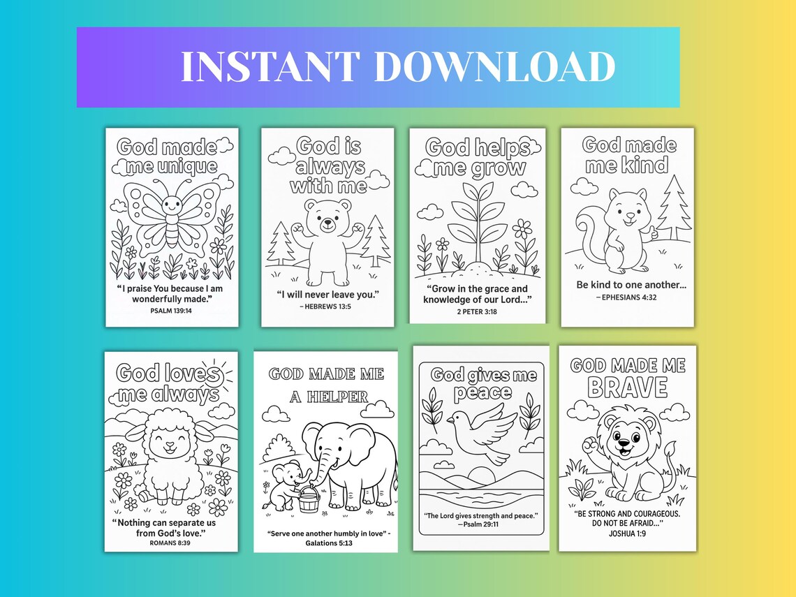Christian Affirmation Coloring Pages for Kids – Printable Bible Verse ...