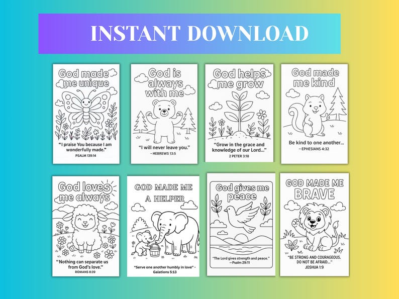 Christian Affirmation Coloring Pages for Kids – Printable Bible Verse ...