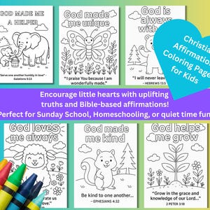 Christian Affirmation Coloring Pages for Kids – Printable Bible Verse ...