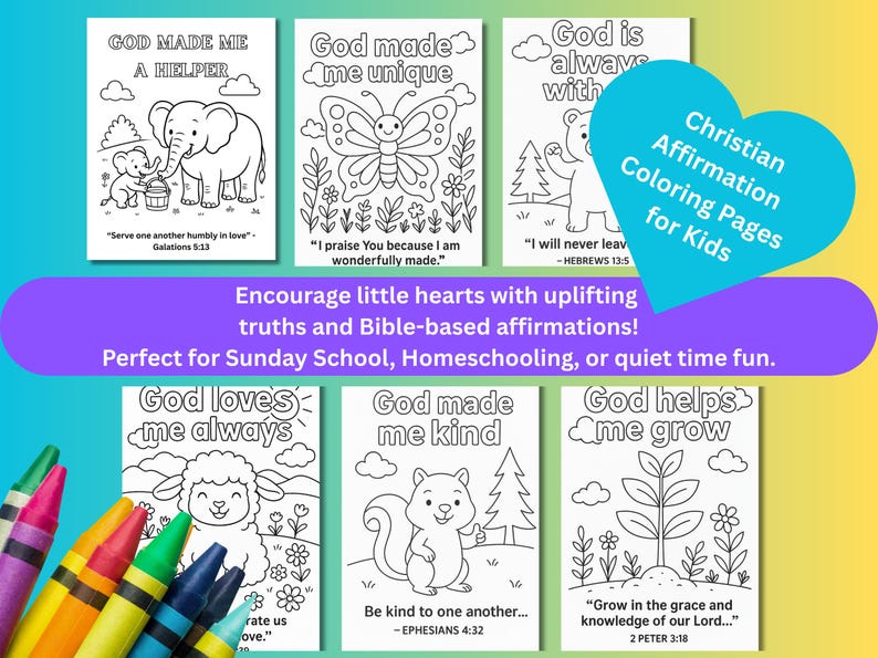 Christian Affirmation Coloring Pages for Kids – Printable Bible Verse ...