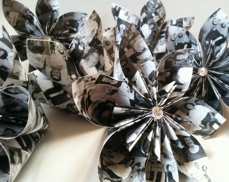 Memory Flowers Set of 6 Large Paper Flowers Your Family - Etsy