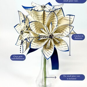 5 Sherlock Holmes Paper Flowers- Ready to Ship, Vase Included, One of a ...