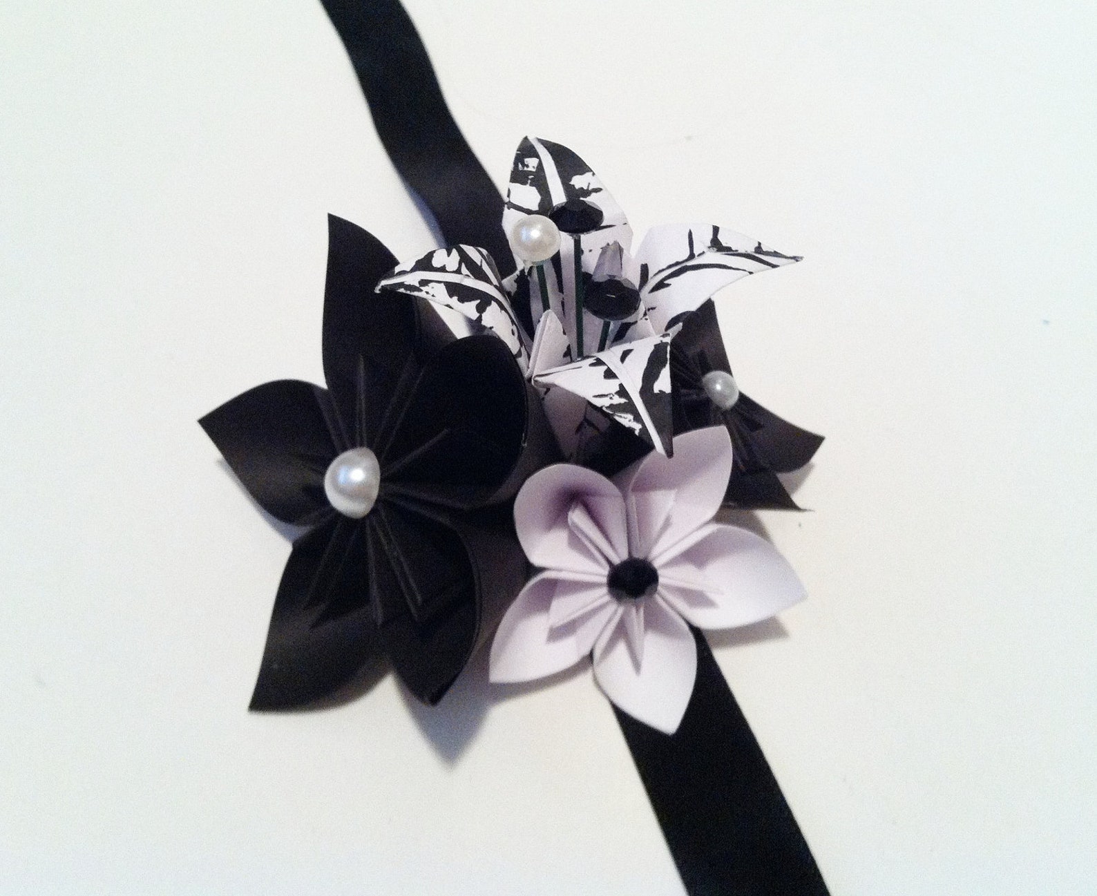 Paper Flowers & Lilies Corsage: Made to Order- Handmade Origami for ...