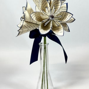 5 Sherlock Holmes Paper Flowers- Ready to Ship, Vase Included, One of a ...