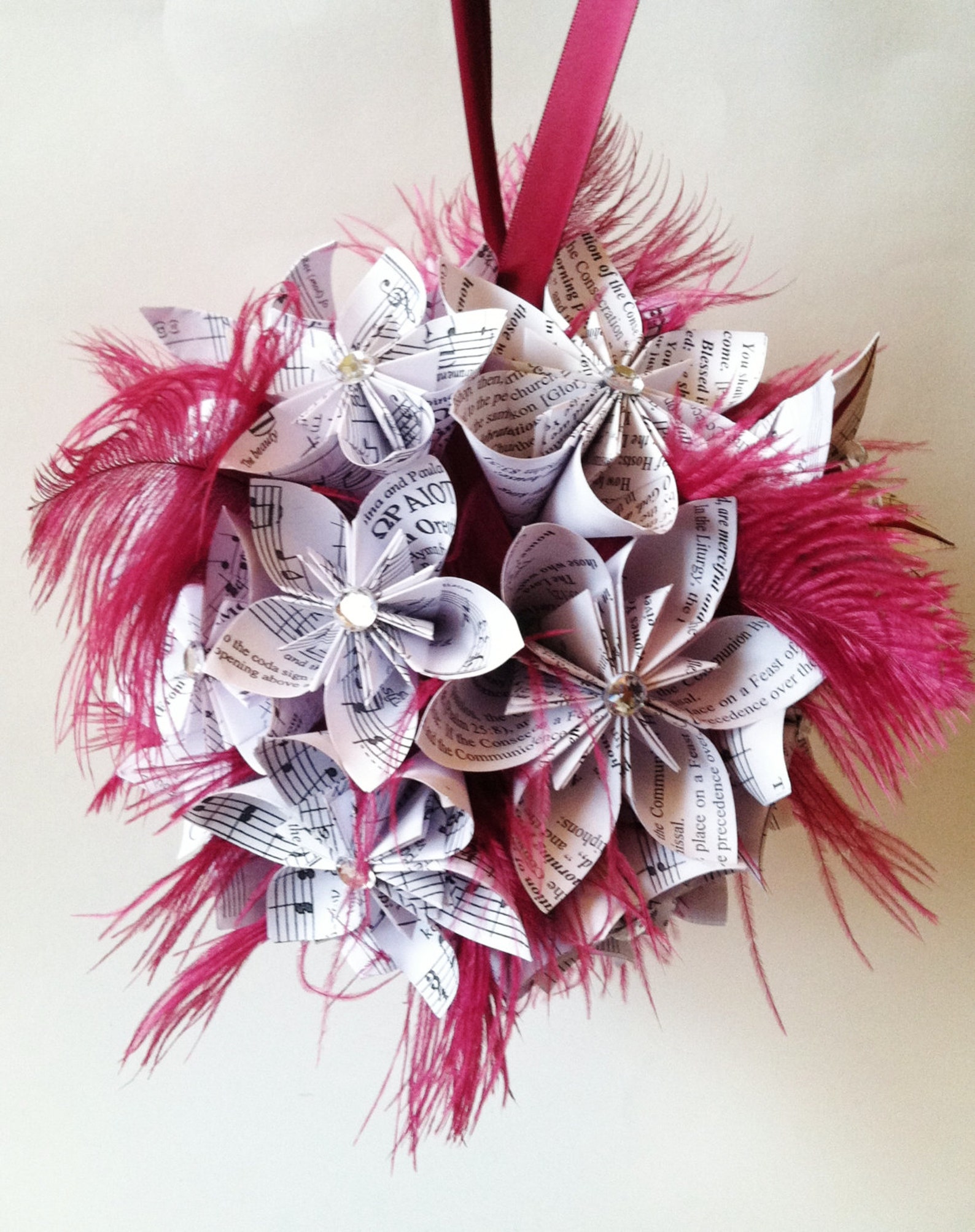 Bridal Pomander- Alternative Paper Flower Bouquet, Handmade, One of a ...