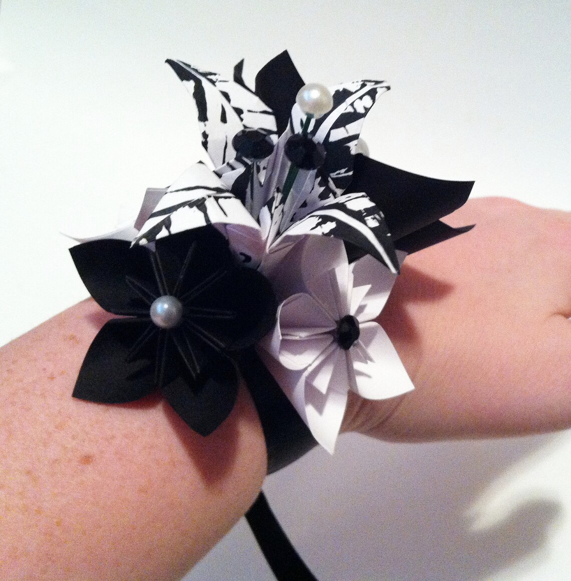 Paper Flowers & Lilies Corsage: Made to Order- Handmade Origami for ...