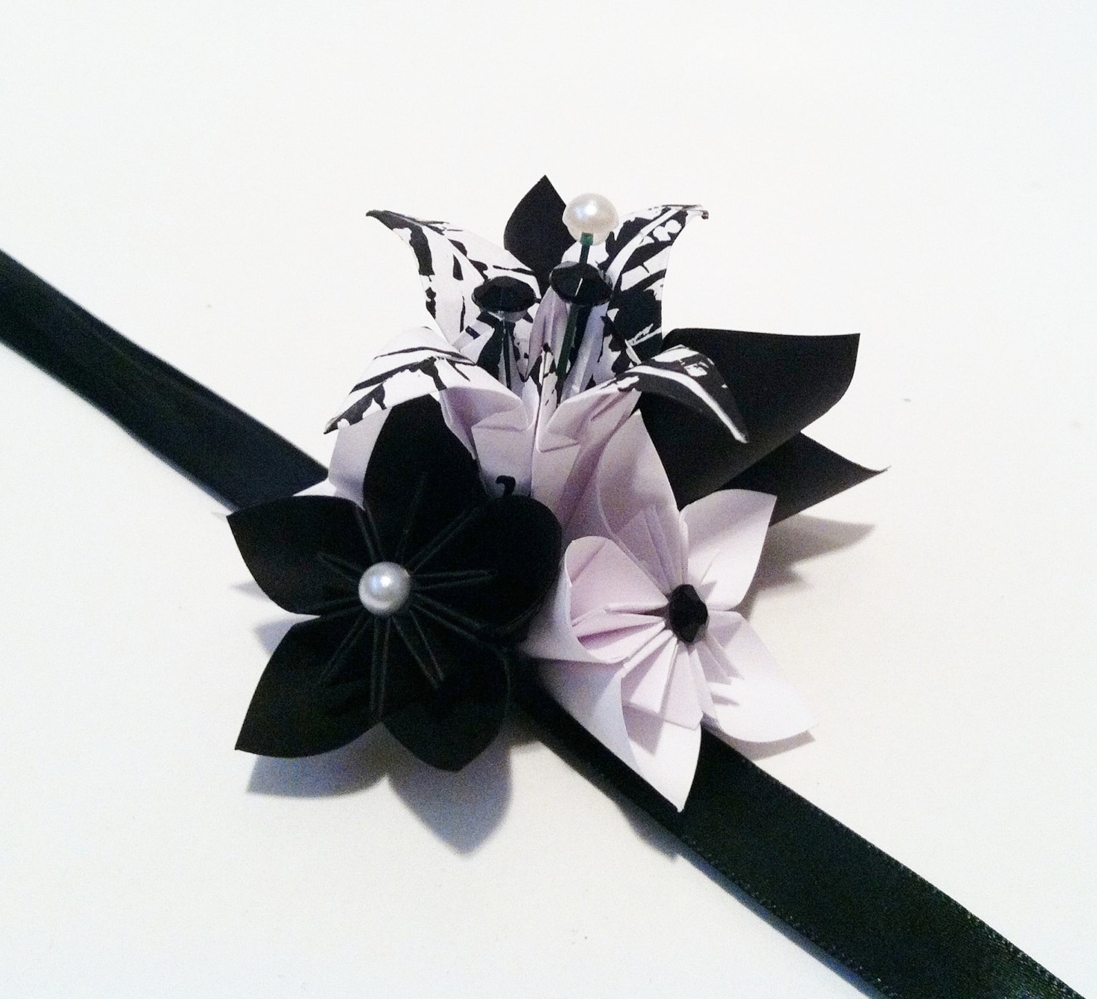Paper Flowers & Lilies Corsage: Made to Order- Handmade Origami for ...