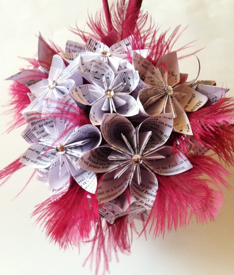 Bridal Pomander- Alternative Paper Flower Bouquet, Handmade, One of a ...