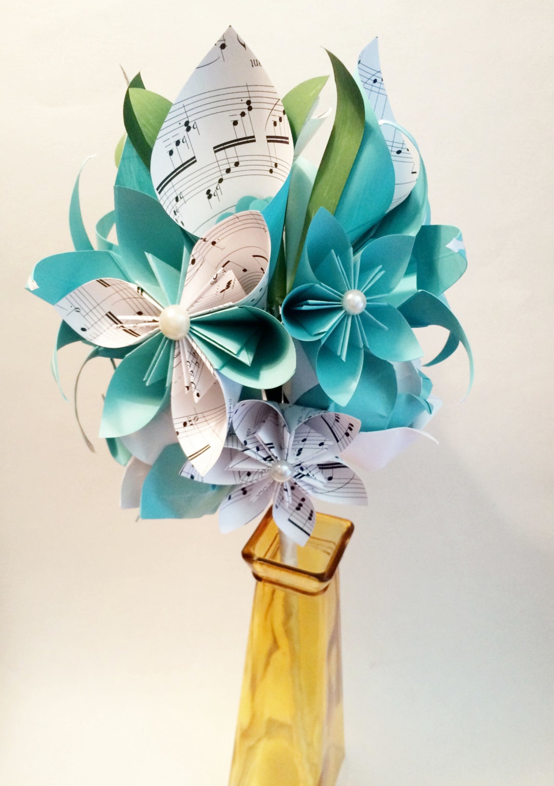 Calla Lily Paper Bouquet- One of a Kind Origami, Calla Lily, Paper Rose ...