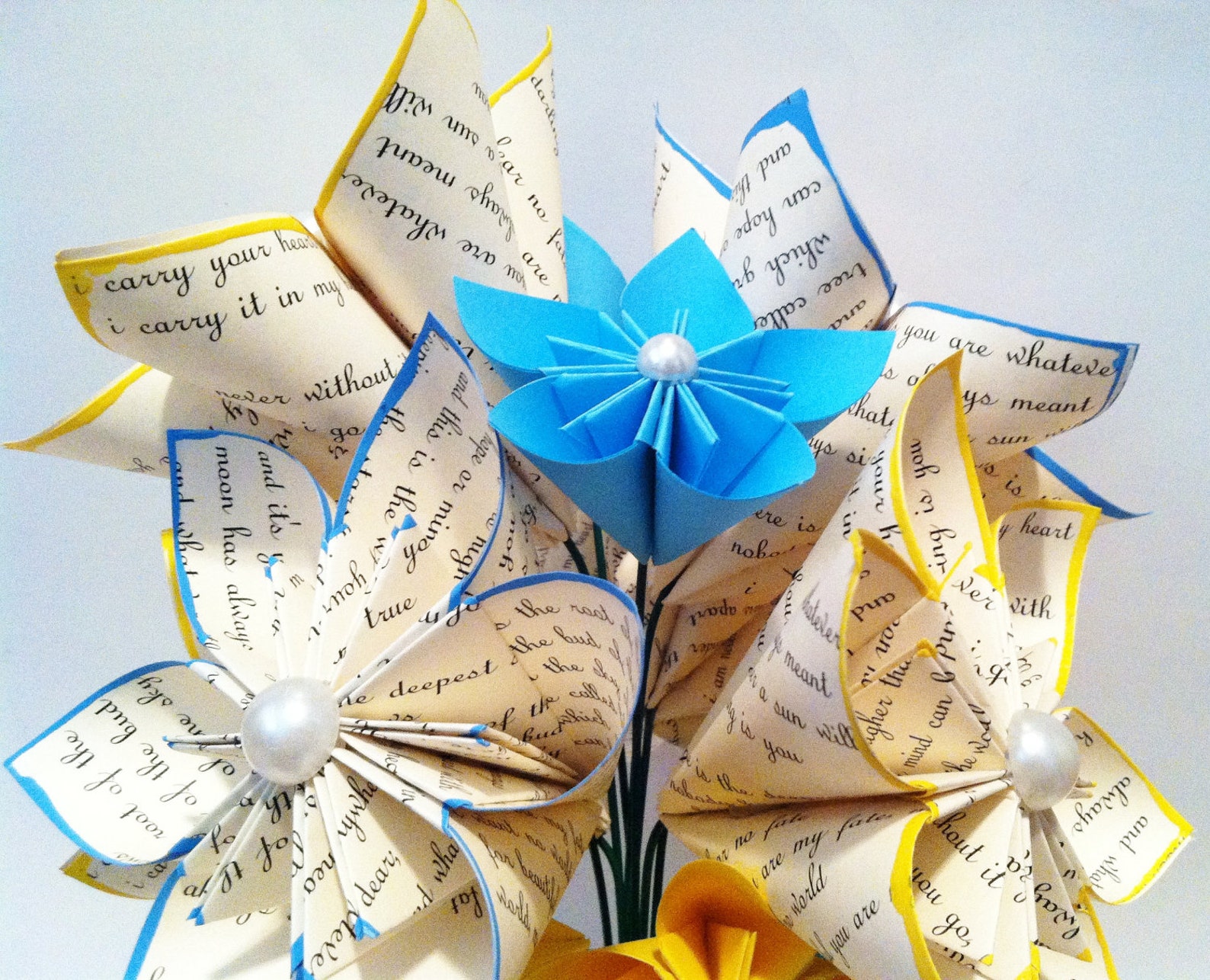 First Anniversary Paper Flower Bouquet I Carry Your Heart - Etsy