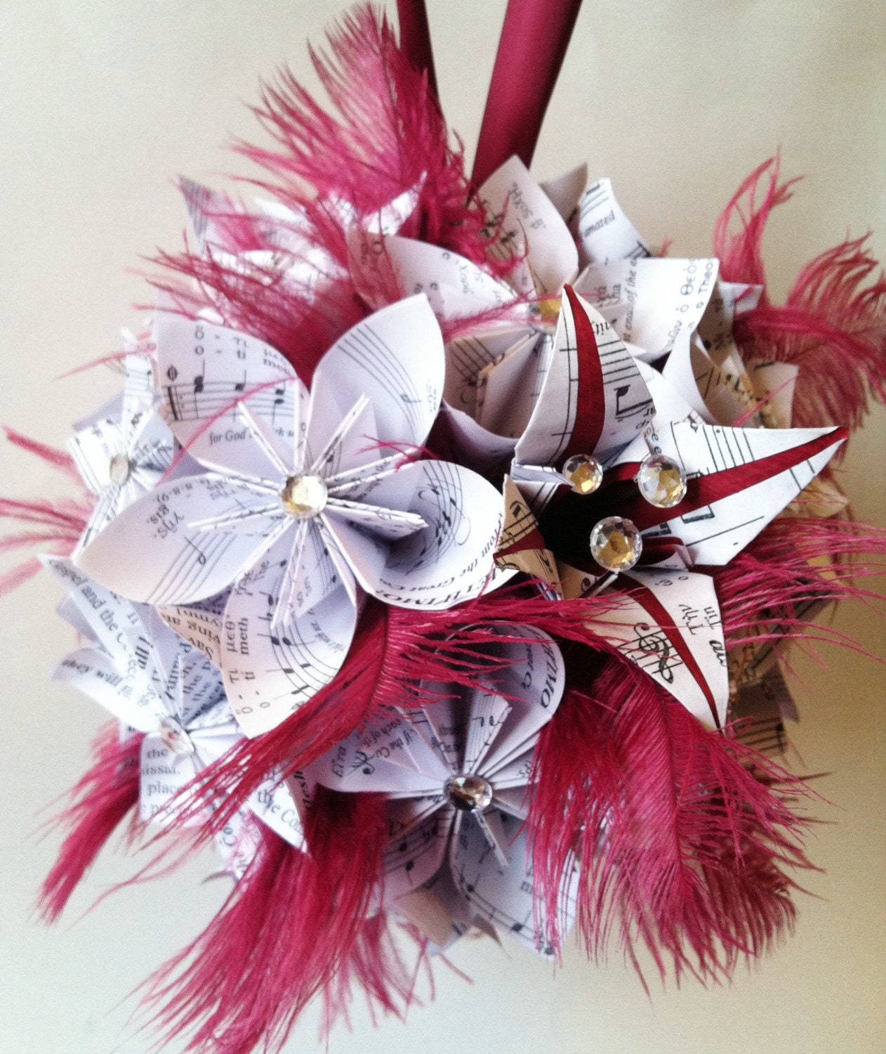 Bridal Pomander- Alternative Paper Flower Bouquet, Handmade, One of a ...